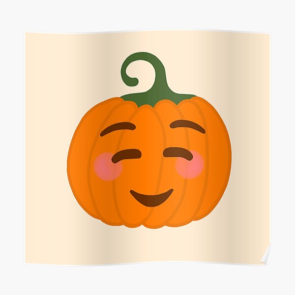 "Smiling Pumpkin Emoji ☺️" Poster for Sale by --hello-world-- | Redbubble