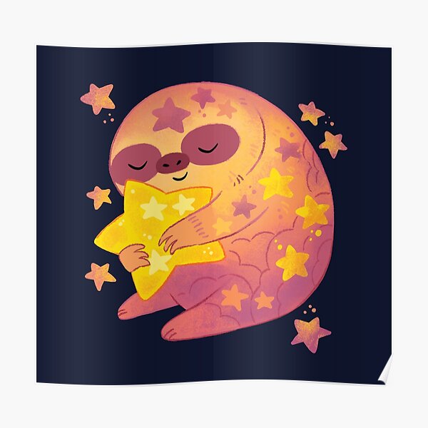 "Galaxy Sloth Holding A Star" Poster for Sale by michelledraws | Redbubble