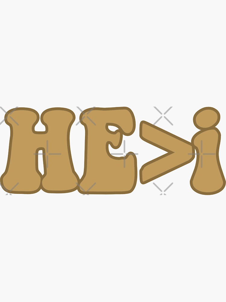 "HE>i" Sticker for Sale by filipinosibz | Redbubble