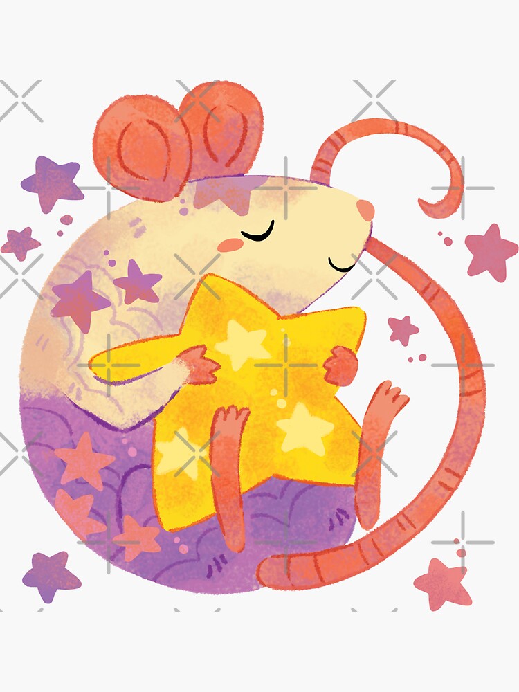 "Galaxy Mouse Holding A Star" Sticker for Sale by michelledraws | Redbubble