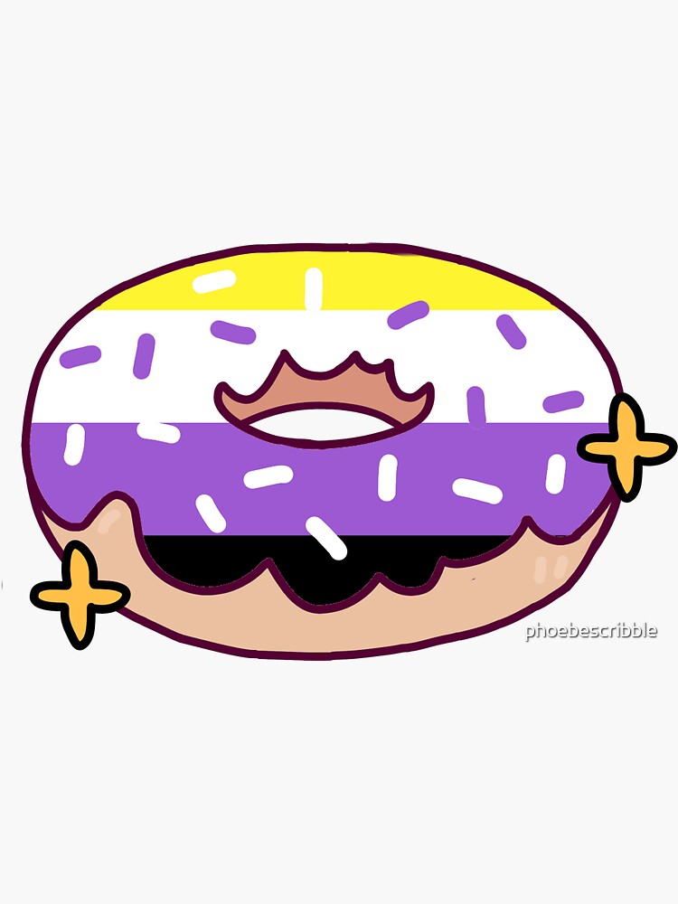"non binary donut" Sticker for Sale by phoebescribble | Redbubble