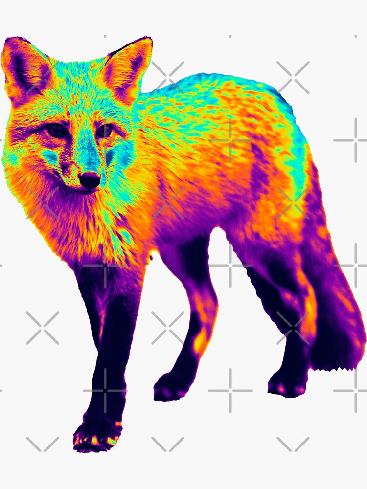 "Holographic Iridescent Fox" Sticker by InvestingRoad | Redbubble