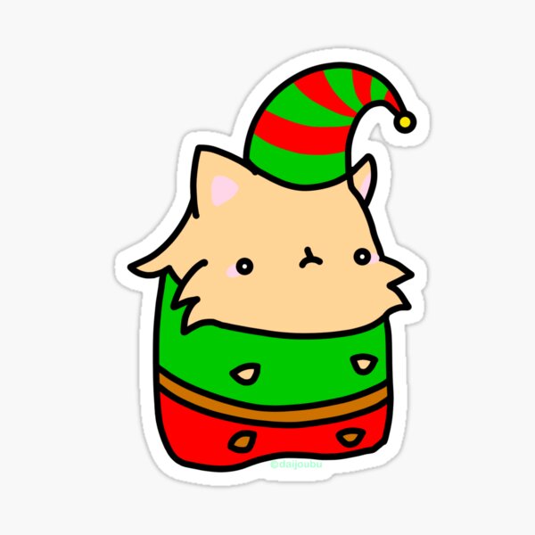 "[Shilly Wabbit] Lionhead Bunny Rabbit Christmas Elf" Sticker by ...