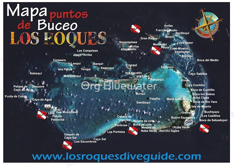 "Mapa los roques" by Org Bluewater | Redbubble