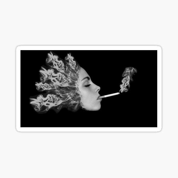 "Smoking girl" Sticker for Sale by Criminell | Redbubble