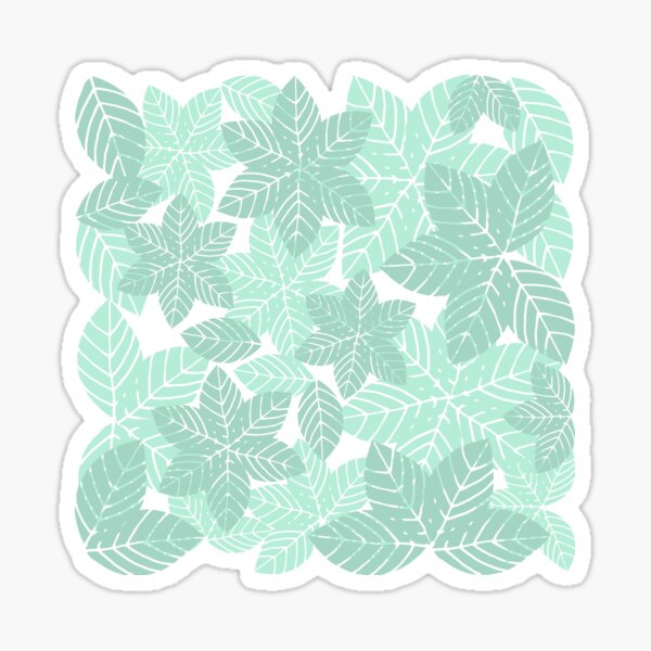 "Mint Green Leaf Flowers" Sticker for Sale by syuncre | Redbubble