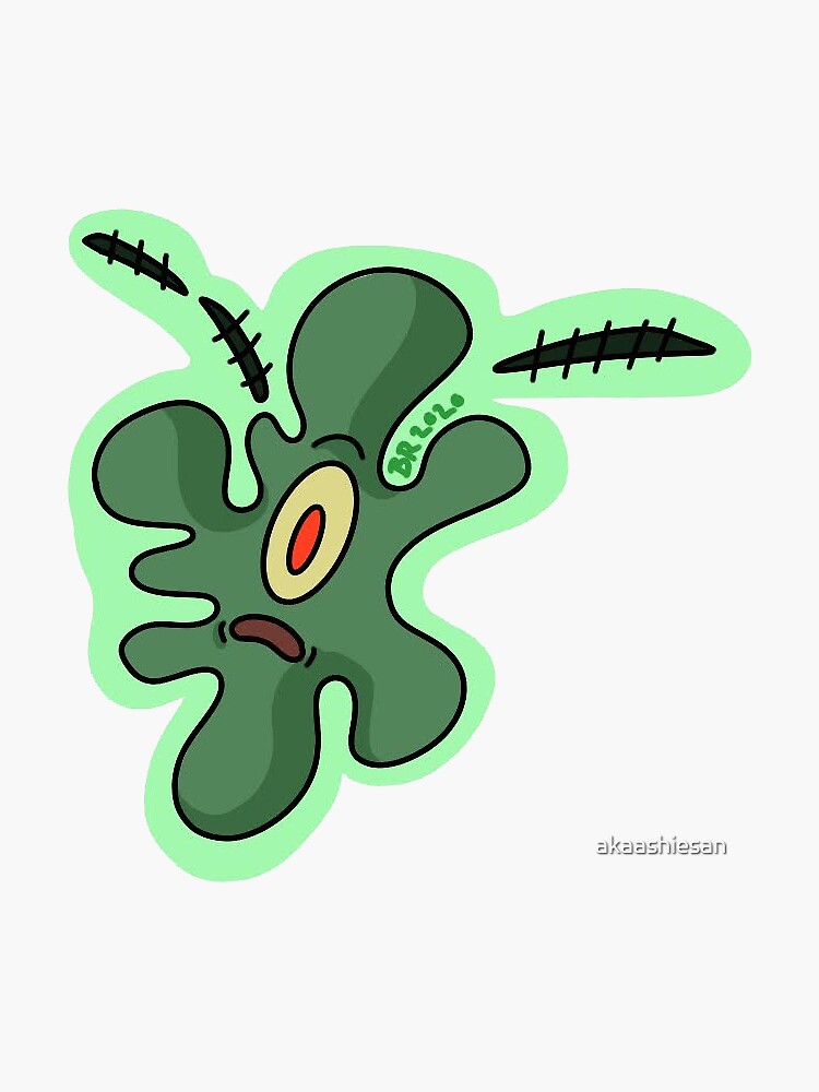 Pegatina «plancton Aplastado De Bob Esponja De Akaashiesan Redbubble