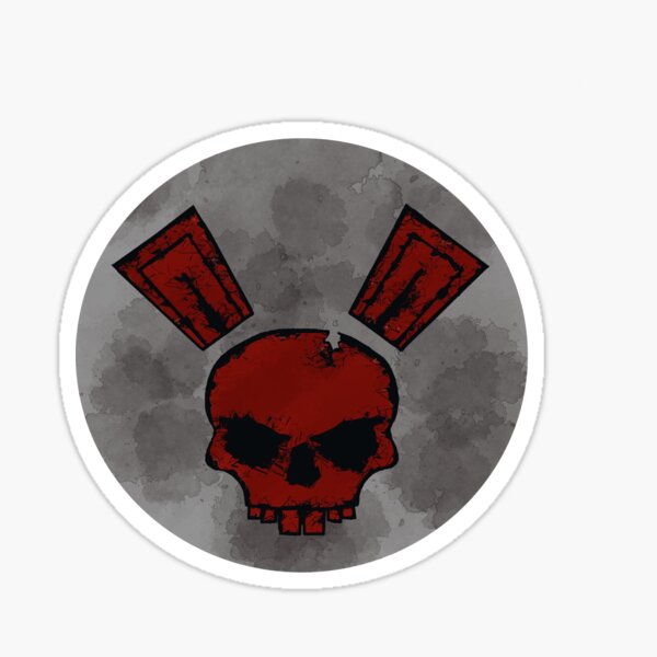 "Rabid Rabbit. red ,grey, circle design" Sticker for Sale by ...