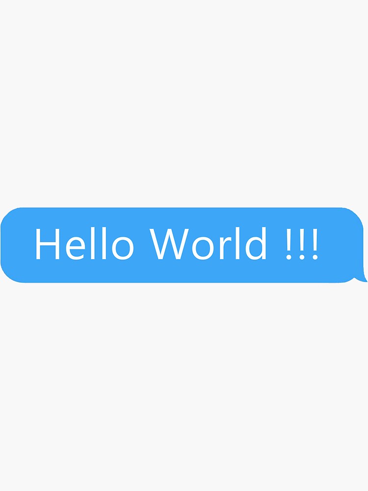 "Hello World (Facebook Messenger)" Sticker for Sale by ITWork | Redbubble
