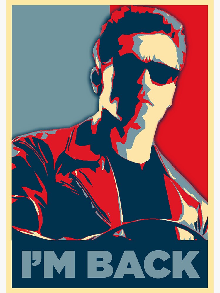 ""I'M BACK" Poster" Sticker for Sale by C-S-M | Redbubble