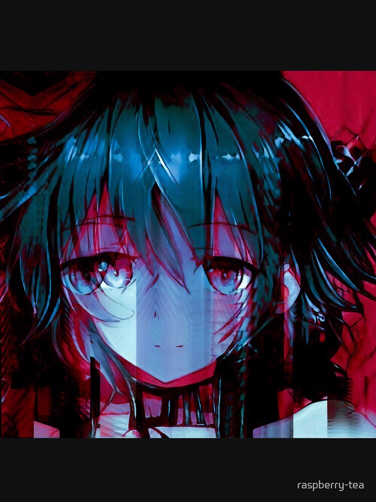 "Corrupted - Anime Girl Glitchcore Portrait" Lightweight Sweatshirt for ...