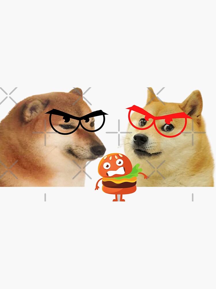 "Cheemsburger memes cheems" Sticker by mikoala50 | Redbubble