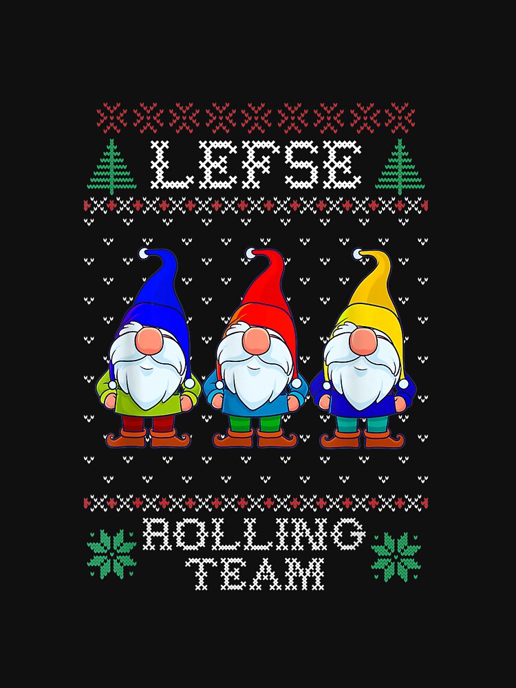 "Lefse Rolling Team, Christmas Baking Tomte Gnome Xmas Women" T-shirt ...