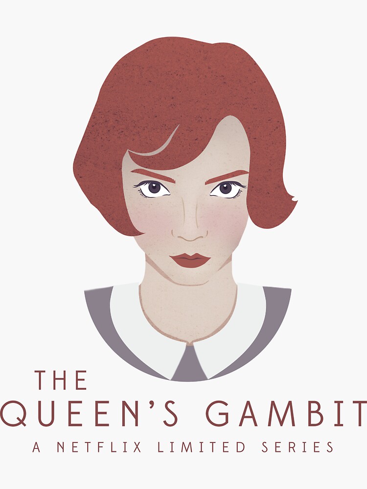 "The Queen's Gambit Fanart Vector Cartoon Netflix tv serie" Sticker for ...