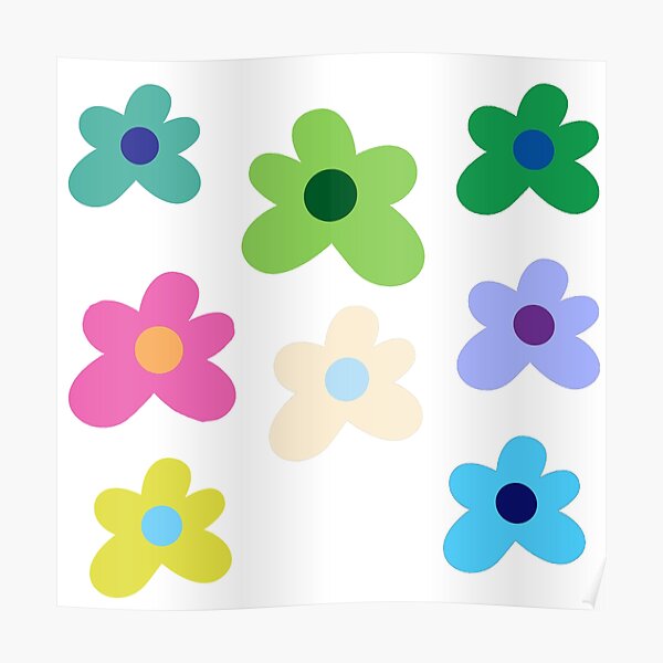 "Funky flower pattern" Poster for Sale by oddlygreat | Redbubble