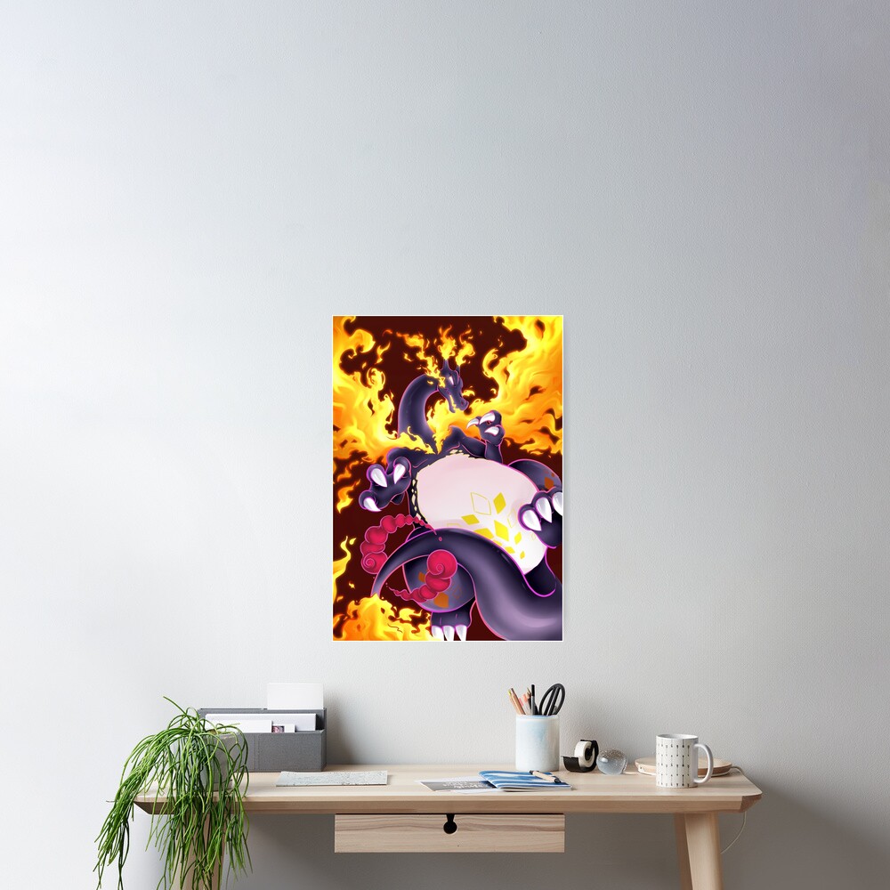Poster « Dragon fire gigamax dracaufeu Shiny pocket monster », par ...