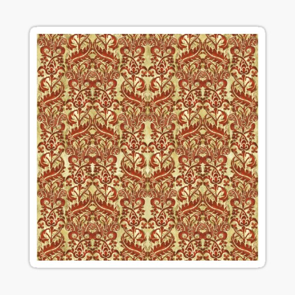 "Royal Red and Gold tapestry" Sticker for Sale by NPrintsDesign | Redbubble