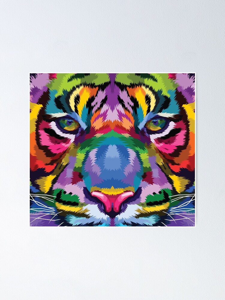 "Colorful Tiger" Poster for Sale by Konfortable | Redbubble
