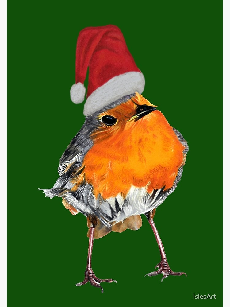 "Christmas Red Robin with a cute Christmas hat" Poster for Sale by ...