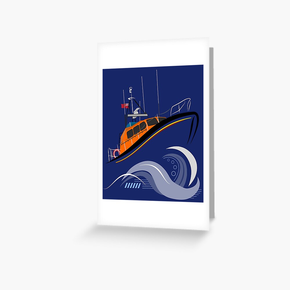 "RNLI Lifeboat In Rough Seas" Greeting Card for Sale by BenNolan ...
