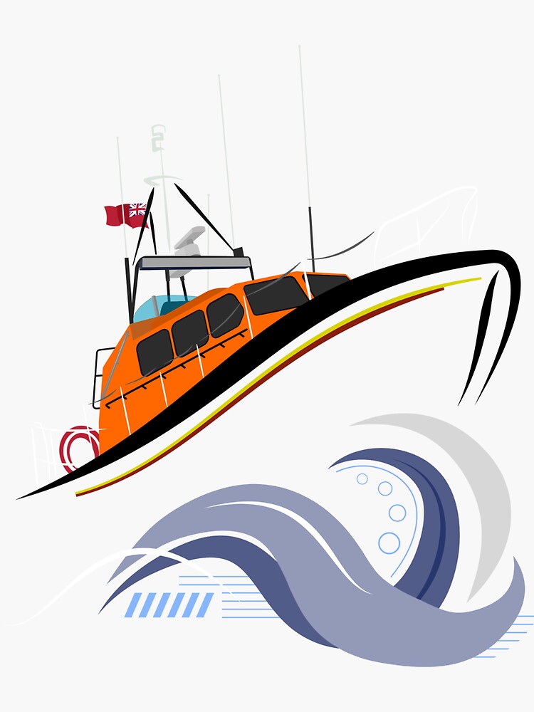 "RNLI Lifeboat In Rough Seas" Sticker for Sale by BenNolan | Redbubble