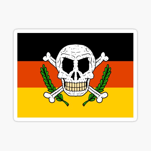 "german skull flag." Sticker for Sale by jjartanddrawing | Redbubble