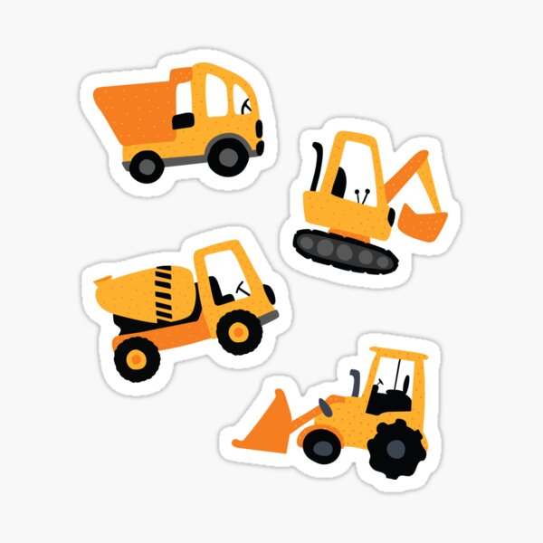 "Construction Vehicles Set" Sticker for Sale by infleims | Redbubble