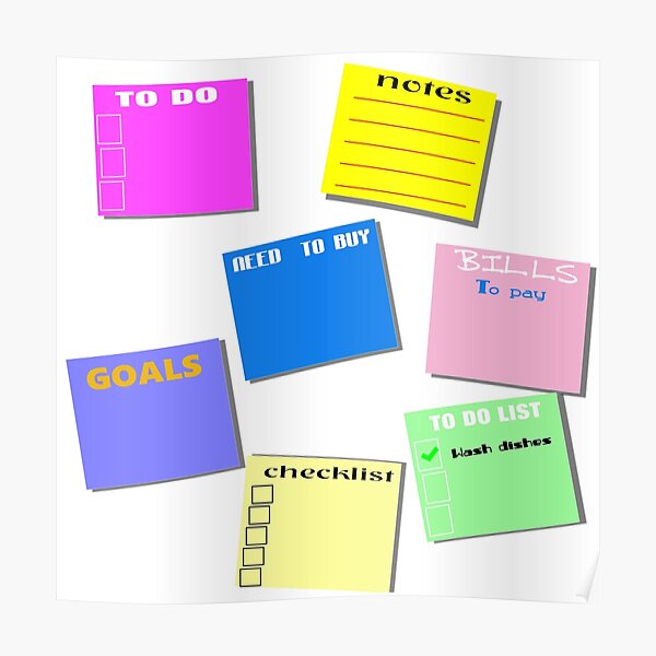 "STICKY NOTES" Poster by EnchantedDreamr | Redbubble