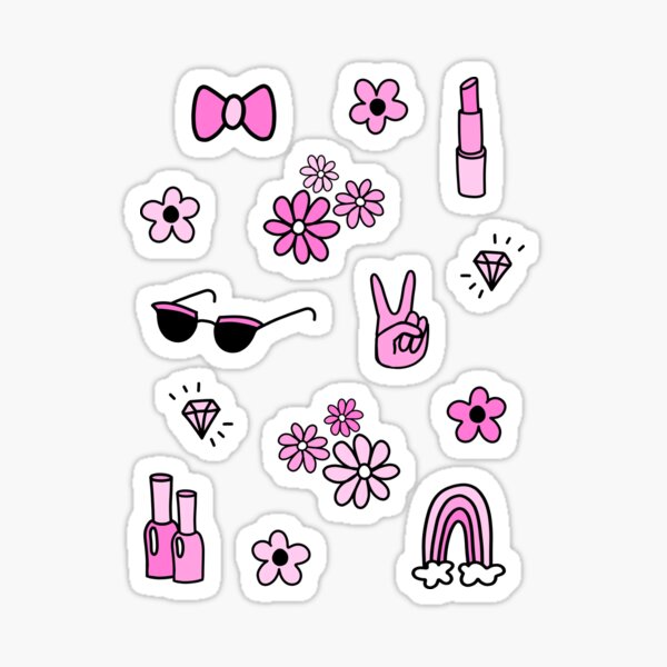 "Pink Pack Girly " Sticker for Sale by Kalliestorm | Redbubble
