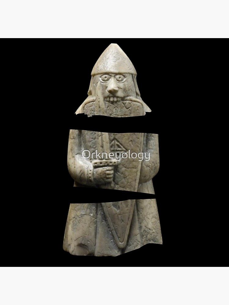 "Lewis Viking Chessmen - Shield-Biting Berserker, Slashed Design" Art ...