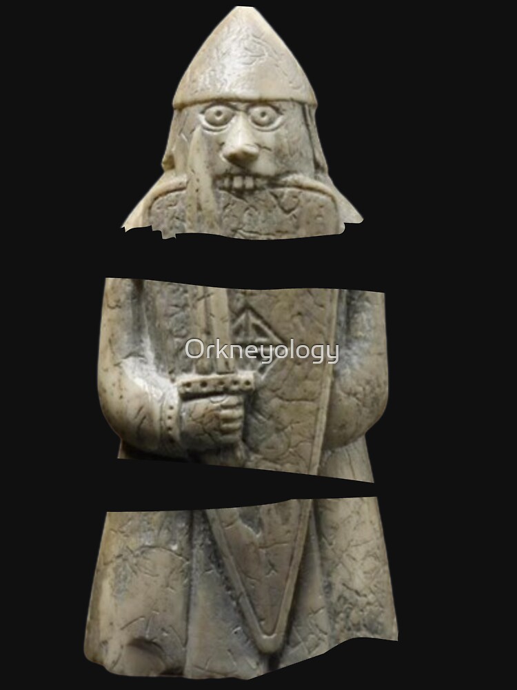 "Lewis Viking Chessmen - Shield-Biting Berserker, Slashed Design" T ...