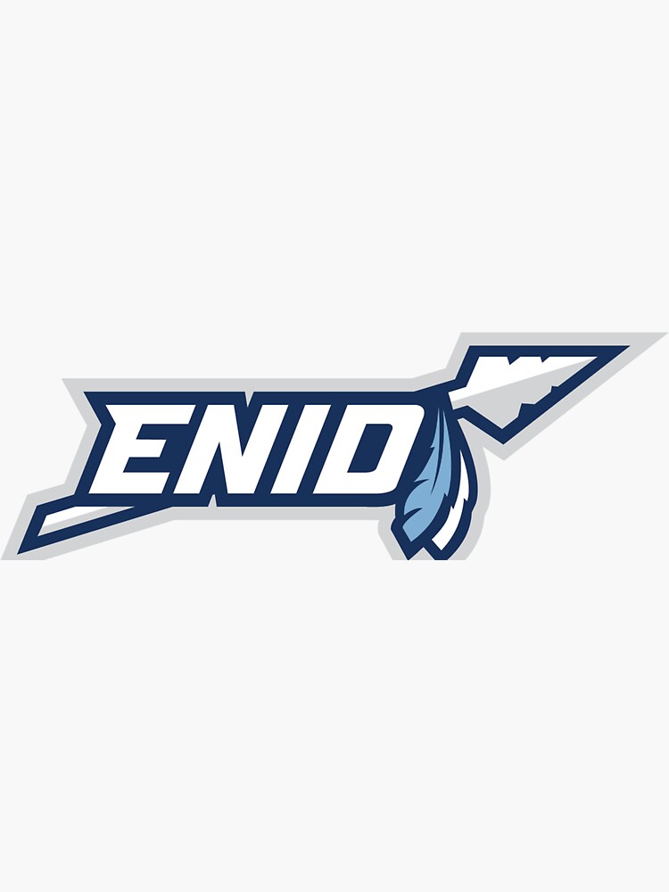 "Enid with Spear Logo" Sticker for Sale by EMSBANDENIDOK | Redbubble