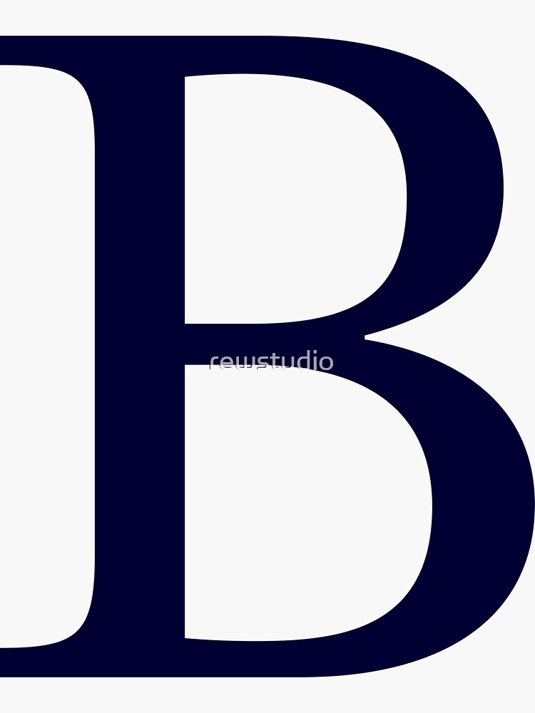 "Navy Blue On White Basic Monogram B" Sticker for Sale by rewstudio ...