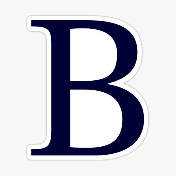 "Navy Blue On White Basic Monogram B" Sticker by rewstudio | Redbubble