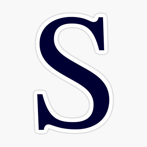 "Navy Blue On White Basic Monogram S" Sticker for Sale by rewstudio ...