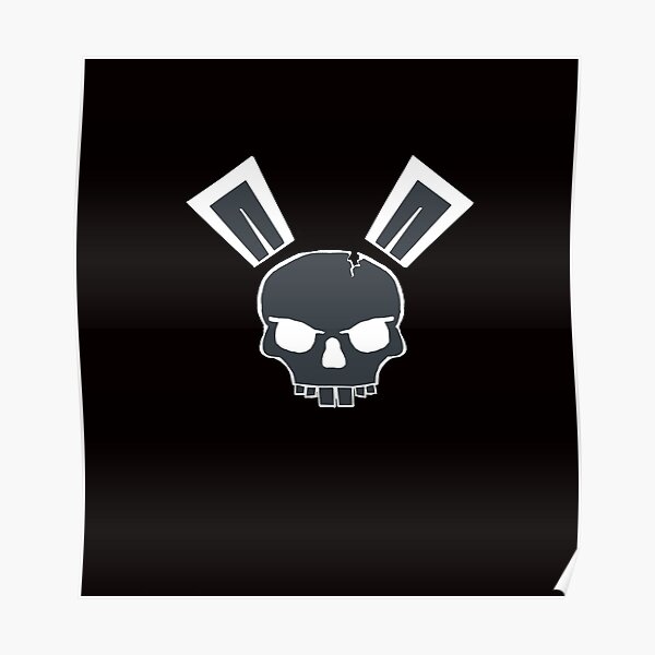 Póster «Cráneo de conejo rabioso. gris y blanco» de quietdestany ...