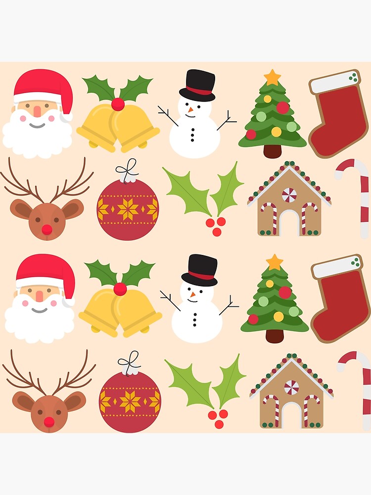 Póster « Navidad lindo Santa Claus muñeco de nieve Jingle bell patrón ...