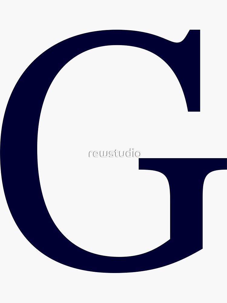 "Navy Blue On White Basic Monogram G" Sticker for Sale by rewstudio ...