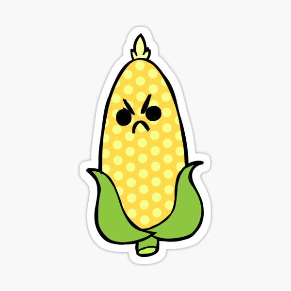 "Angry Corn Cob" Sticker by SarcasticWords | Redbubble