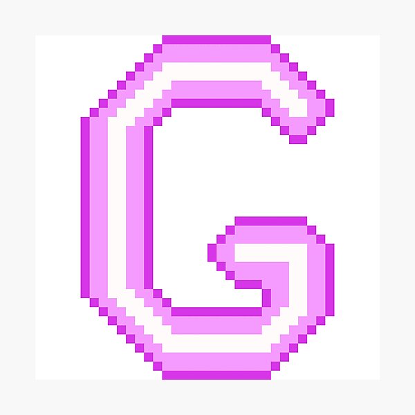 Lámina fotográfica «Letras de Pixel Art G» de Pixelsticks | Redbubble