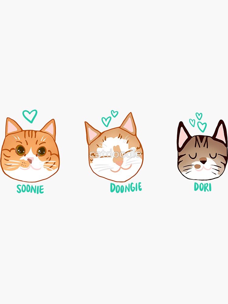 "Soonie, Doongie and Dori" Sticker for Sale by catdoodle | Redbubble