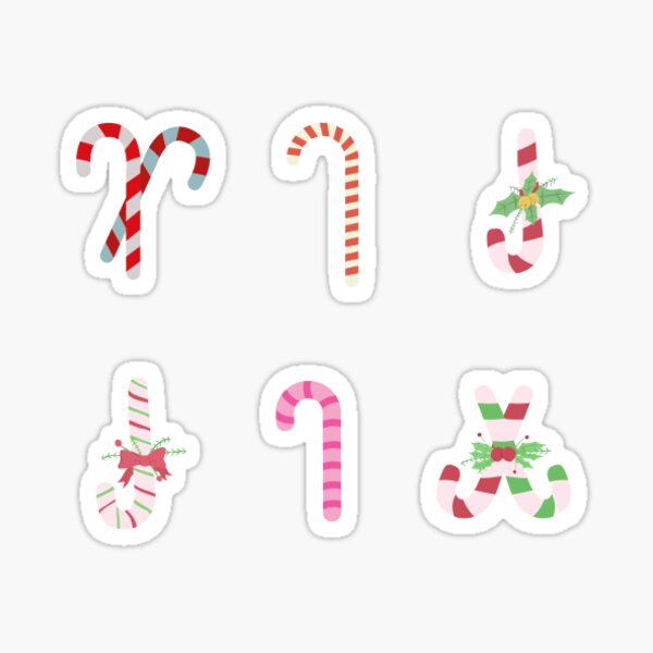 "Candy Canes Christmas Sticker Pack" Sticker by mareeka | Redbubble