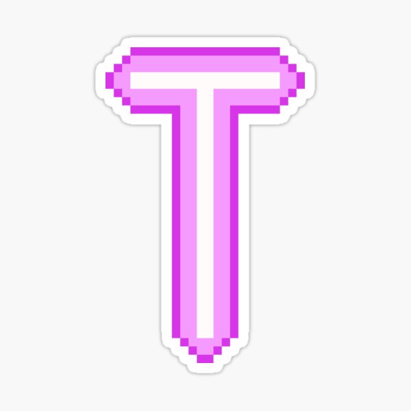 "Pixel Art T Lettering" Sticker for Sale by Pixelsticks | Redbubble