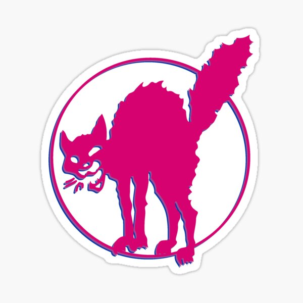 "Bisexual Pride Anarcho-syndicalist Cat Symbol Over the Heart" Sticker ...