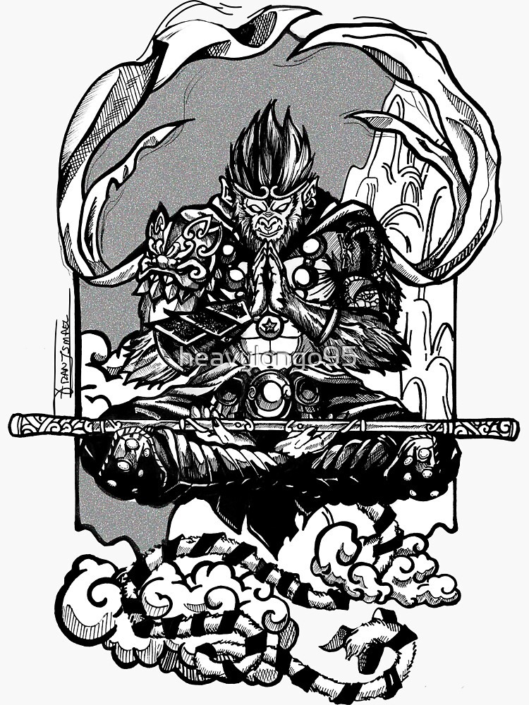 "SUN WUKONG" Sticker for Sale by heavylongo95 | Redbubble