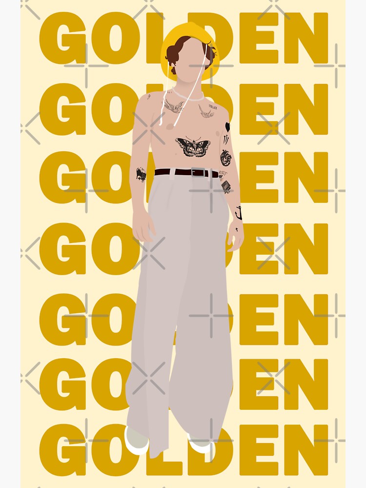 "HARRY STYLES GOLDEN" Sticker for Sale by Hisabrii | Redbubble
