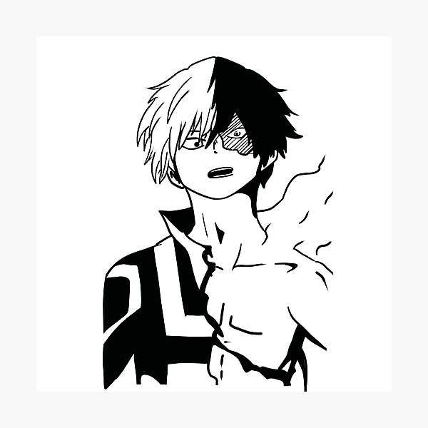 "Shoto Todoroki line art " Photographic Print by alexandraDuh | Redbubble