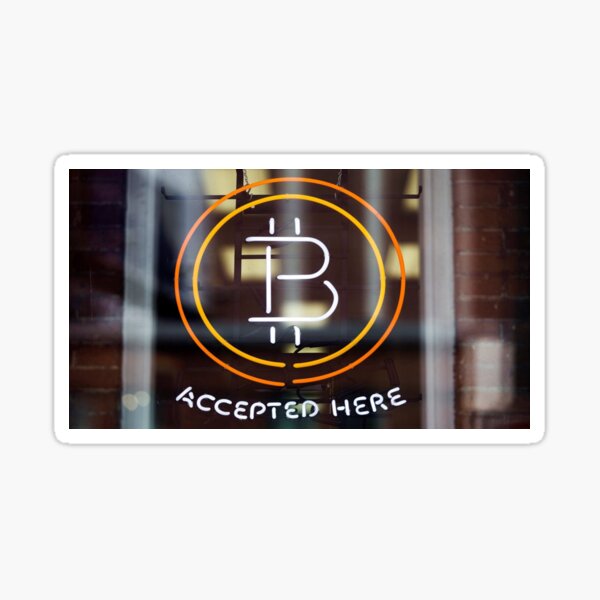 "Bitcoin BTC - Acceptance" Sticker for Sale by aol7 | Redbubble
