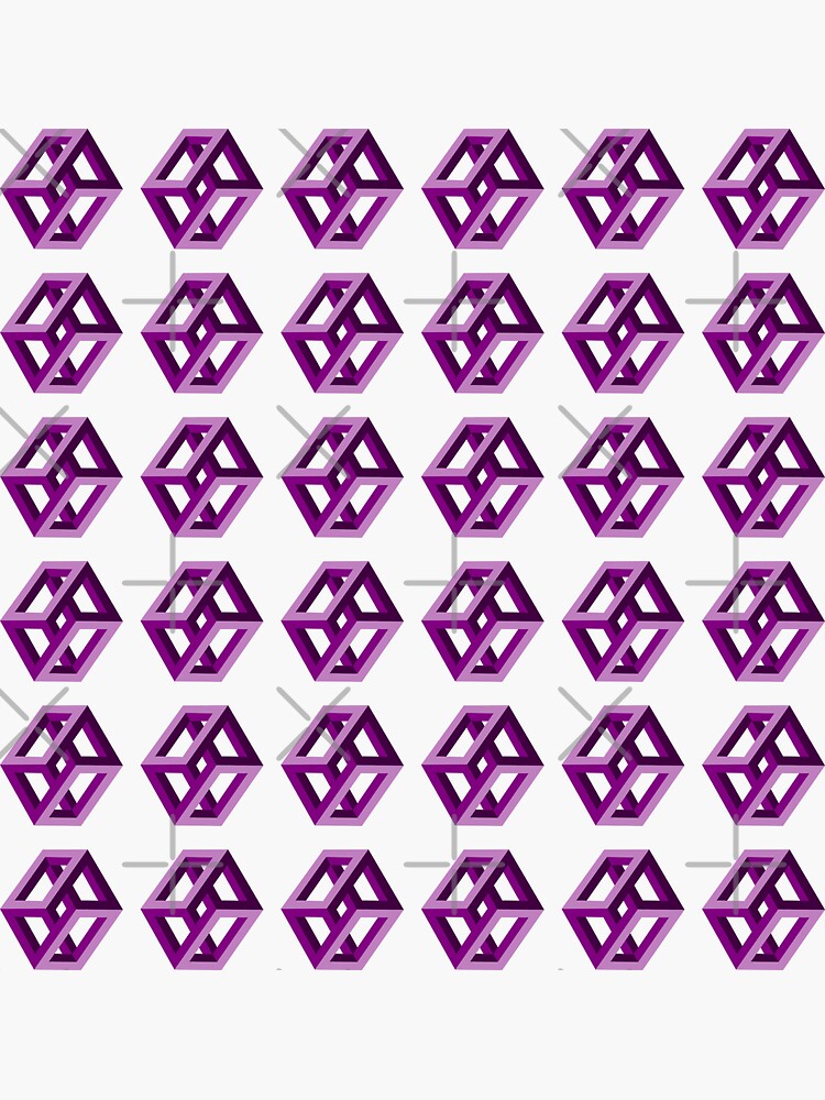 "Impossible Hexagon Optical Illusion Pattern" Sticker for Sale by ...