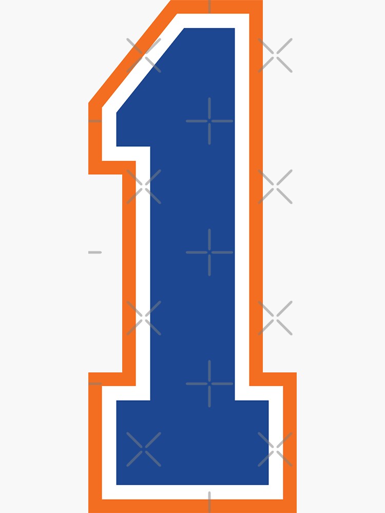 "One Jersey Number Sports 1" Sticker for Sale by HelloFromAja | Redbubble